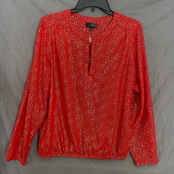 The Limited | Tops | The Limited Large Red Sheer Blouse | Poshmark